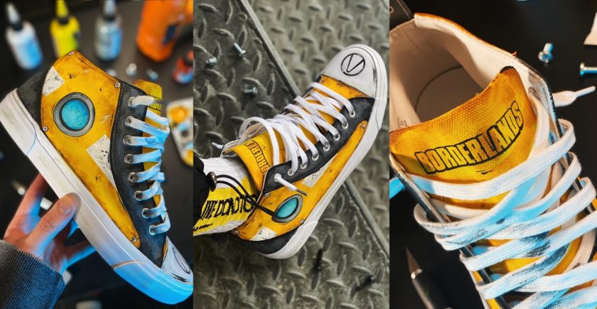 A.O.V and 2K team up to create Claptrap-inspired shoes | GodisaGeek.com